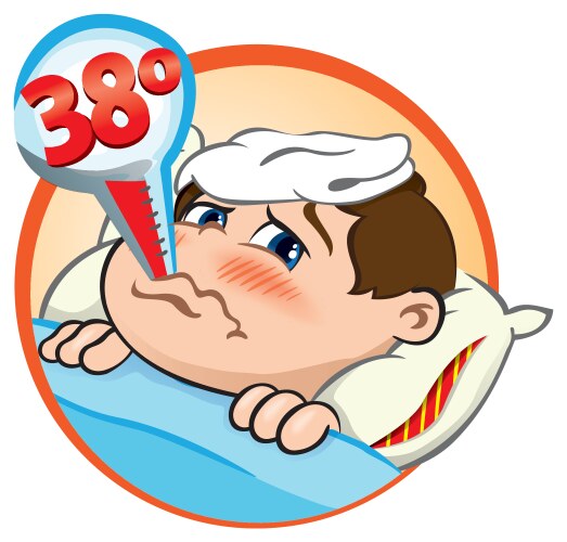 Sick boy cartoon Royalty Free Vector Image - VectorStock