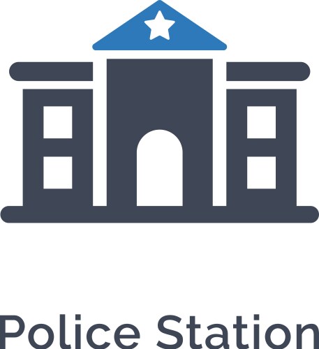 Police station icon Royalty Free Vector Image - VectorStock