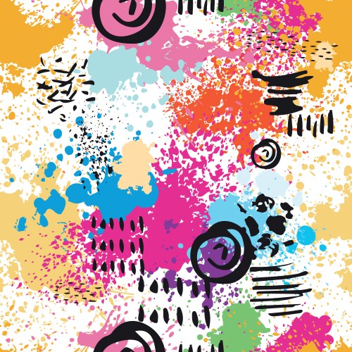 Seamless pattern with color paint splashes Vector Image