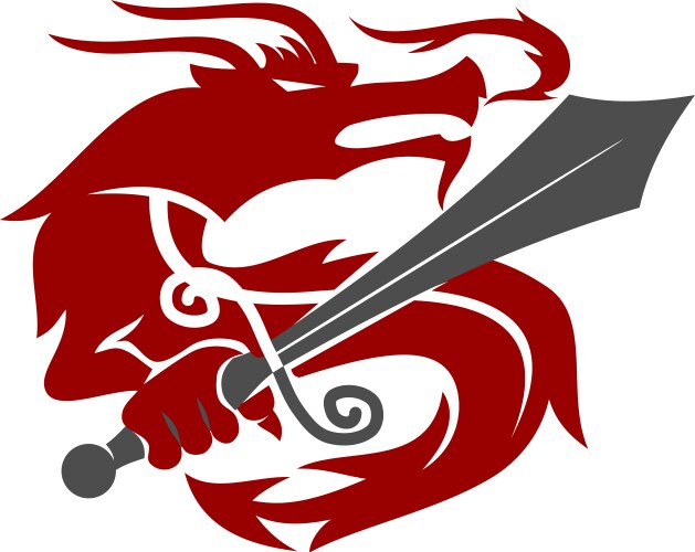 Dragon shield protection logo design mascot Vector Image