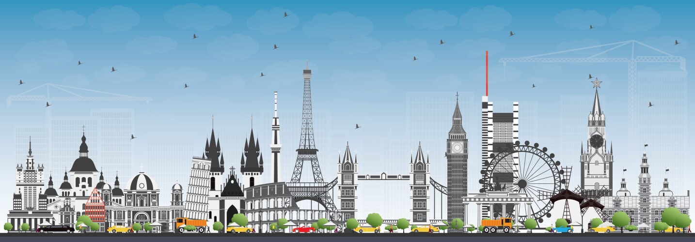 England scenery with famous landmarks Royalty Free Vector