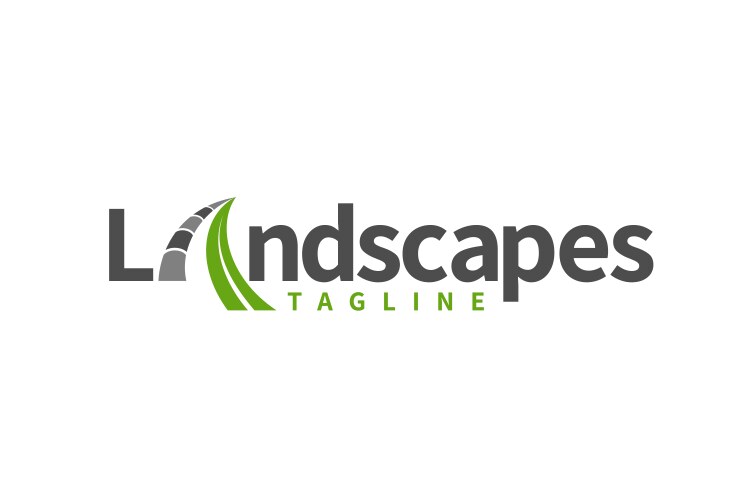 Paving logo landscaping with lettering Royalty Free Vector
