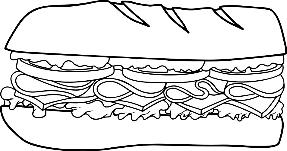 Submarine sandwich design element for poster card Vector Image