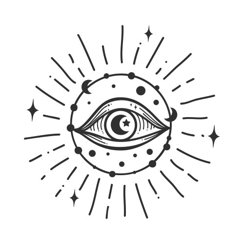 Evil eye of providence boho Royalty Free Vector Image