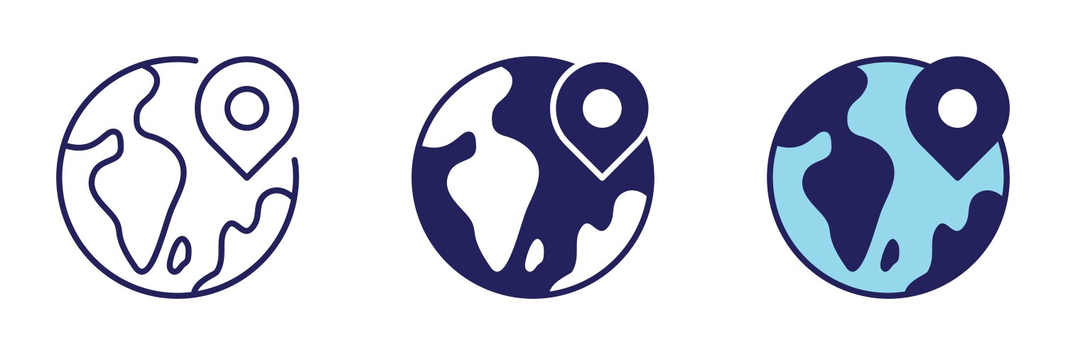 Earth icon - navigation set Royalty Free Vector Image