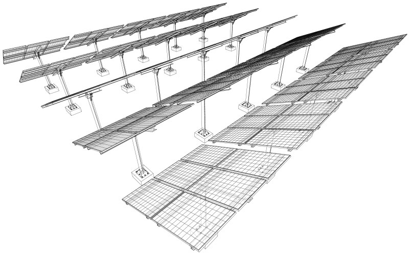 Sun solar panel cartoon Royalty Free Vector Image