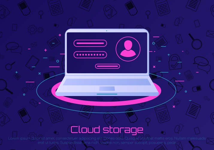 Cloud file storage Royalty Free Vector Image - VectorStock