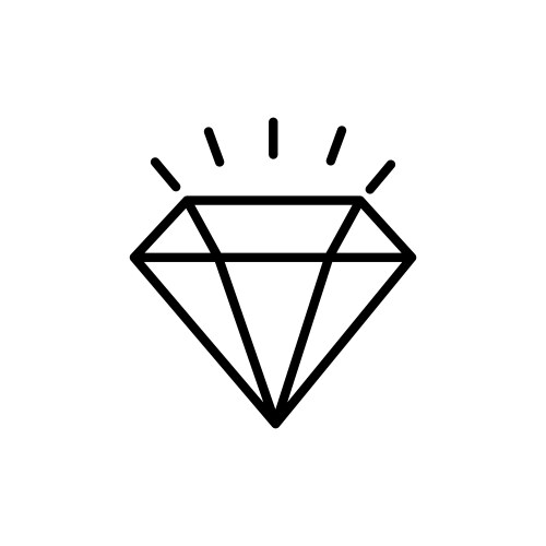 Diamond icon set value gem symbol crystal Vector Image