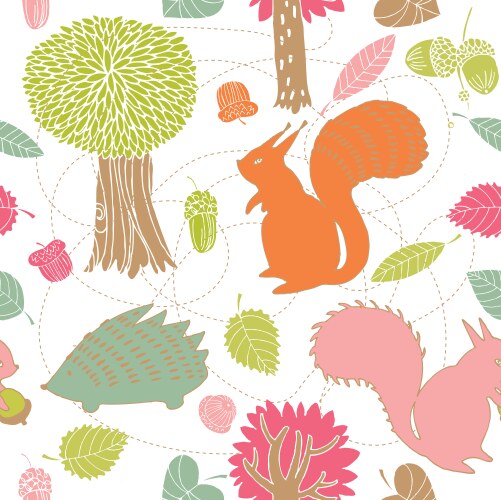 Autumn forest seamless pattern Royalty Free Vector Image