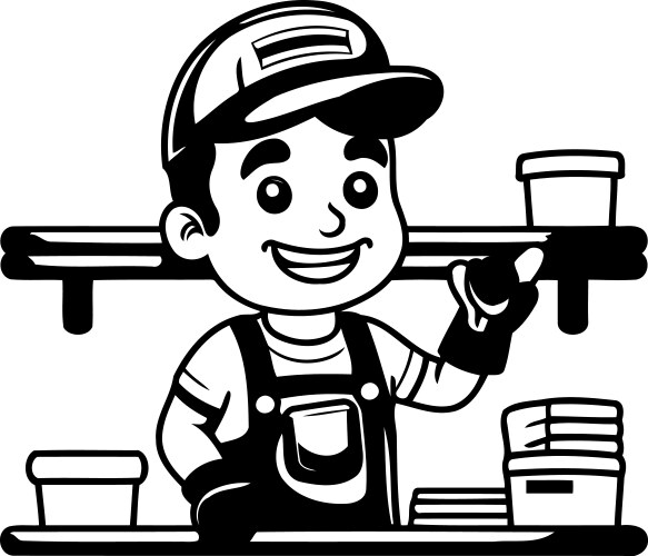 Cartoon little boy with tools in style Royalty Free Vector