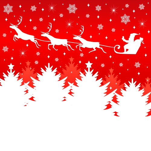 Christmas banner with santa claus flying over Vector Image