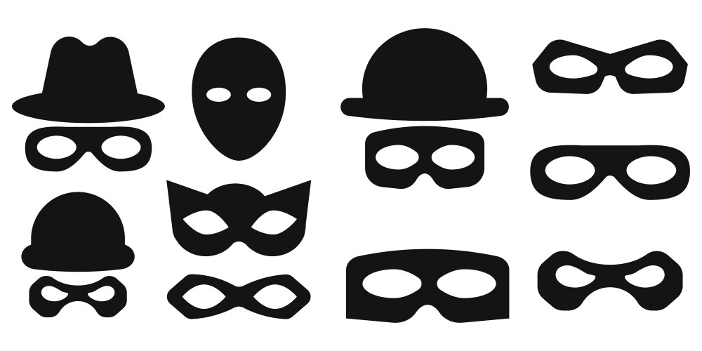 Incognito mask villain or robber hide face Vector Image