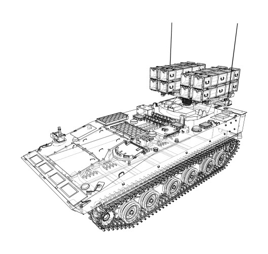 Multiple launch rocket system grad image Vector Image