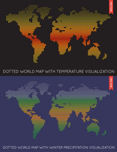 Set of flat maps the world infographic map data Vector Image