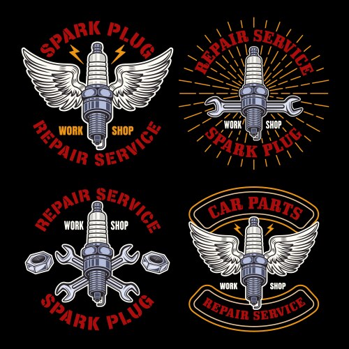 Spark plug flash tattoo Royalty Free Vector Image
