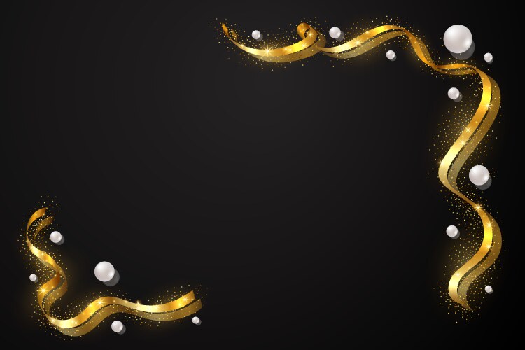 Gold ribbon frame golden serpentine design Vector Image