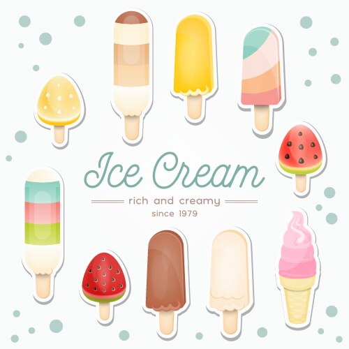 Ice cream float drinks recipes Royalty Free Vector Image