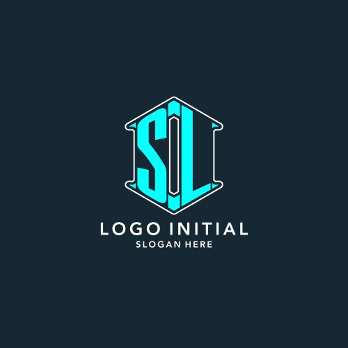 Sl logo initials triangle shape style creative Vector Image