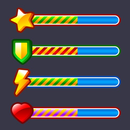 Game resource bar-set 4 Royalty Free Vector Image