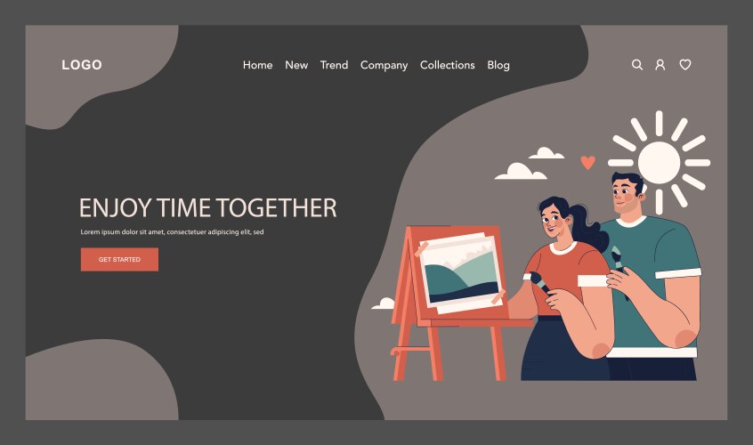 Positive relationships web banner or landing page Vector Image