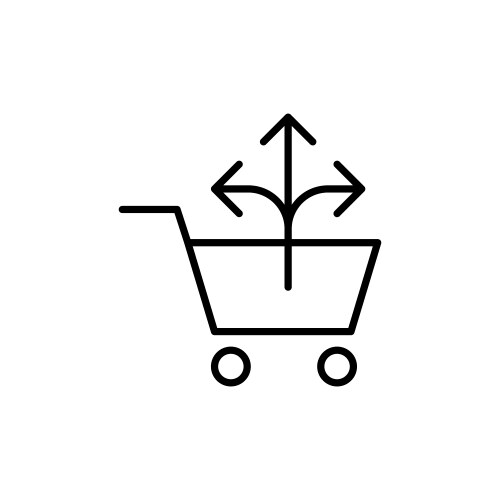 Cross sell icon set on white background Royalty Free Vector