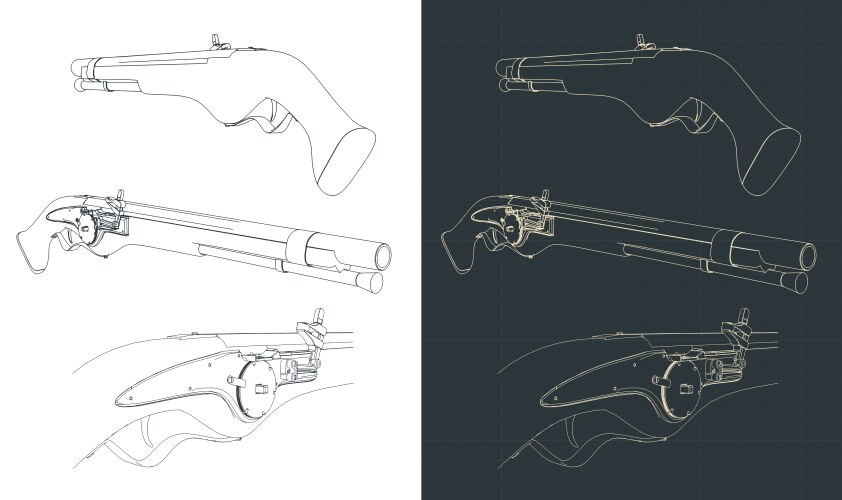 Guns Blueprints Vector Images (over 630)