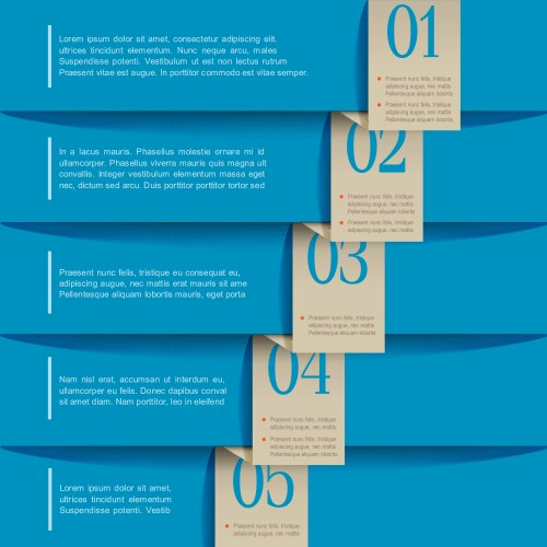 White paper numbered banners Royalty Free Vector Image