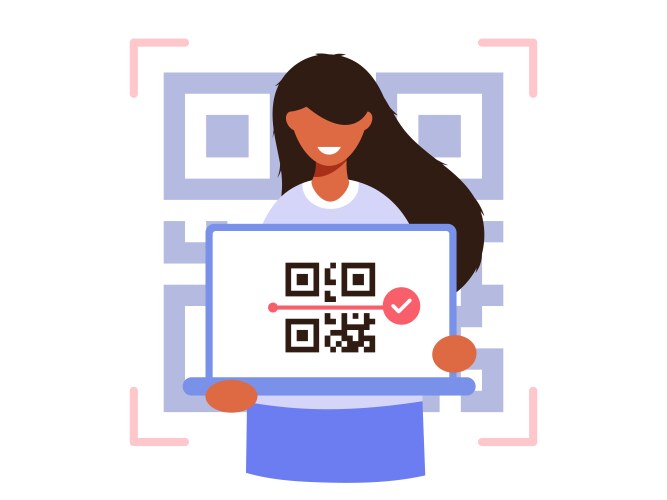 Scanning qr codes and technologies concept Vector Image