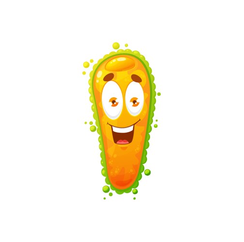 Cartoon virus cell icon cute germ mascot Vector Image