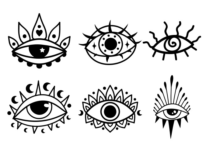 Evil eye of providence boho Royalty Free Vector Image