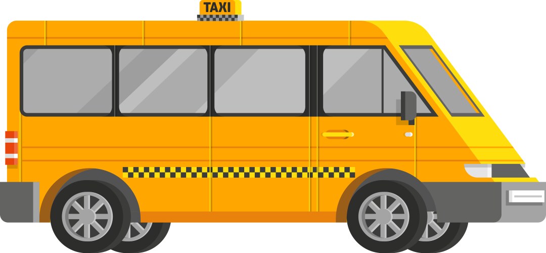 Cartoon yellow taxi icon isolated objects Vector Image