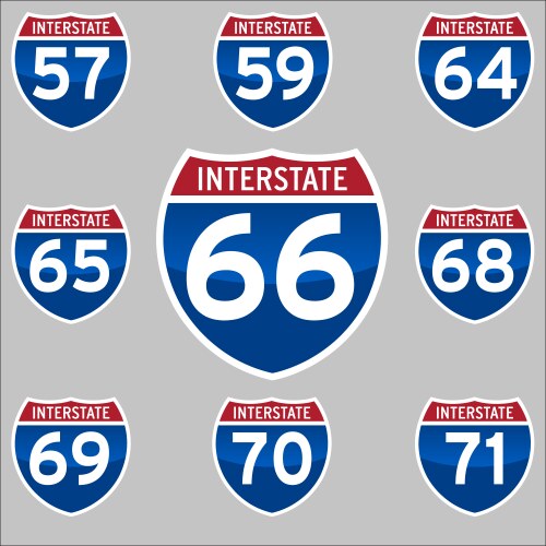 Interstate signs Royalty Free Vector Image - VectorStock