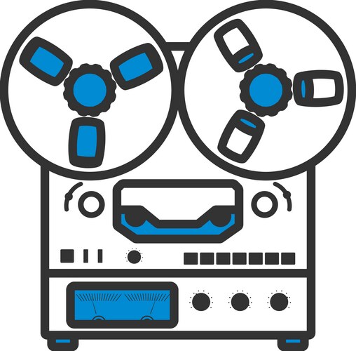 Reel tape recorder icon Royalty Free Vector Image