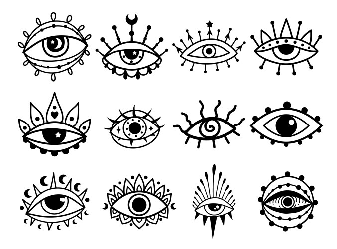 Evil eye of providence boho Royalty Free Vector Image