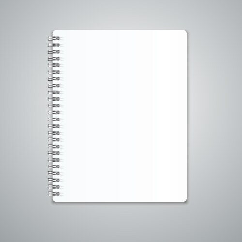 Blank realistic spiral notebook isolated on white Vector Image