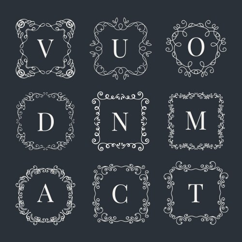 Luxury monogram frame ornamental monograms Vector Image