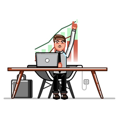 Businessman is reading a newspaper cartoon Vector Image
