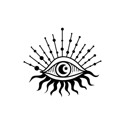 Evil eye of providence boho Royalty Free Vector Image