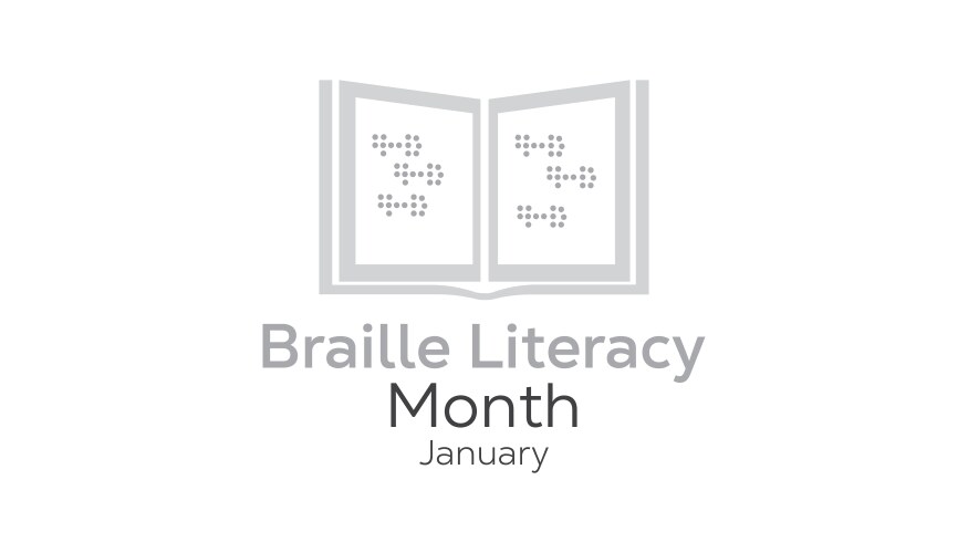 National braille literacy month Royalty Free Vector Image