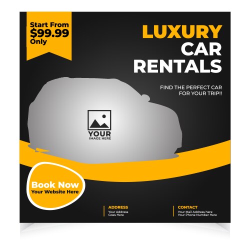 Car rent brochure flyer design layout template Vector Image