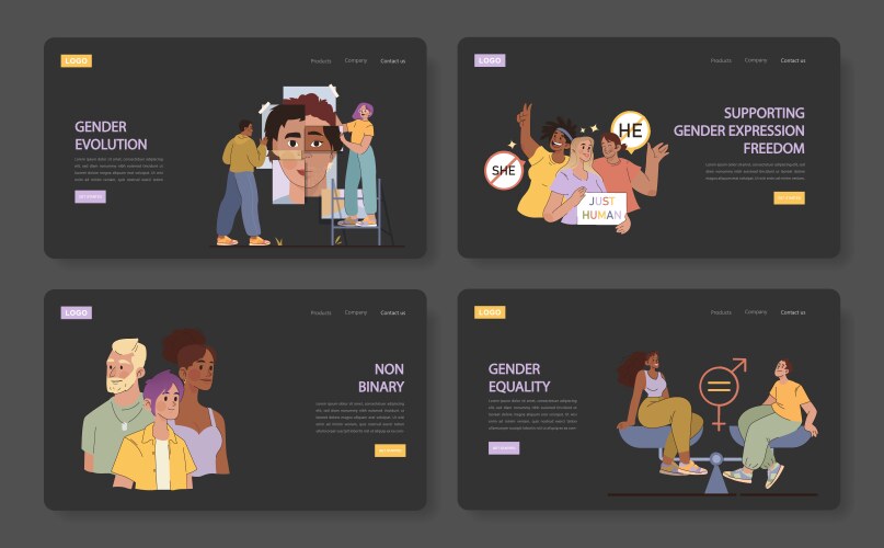 Gender evolution set Royalty Free Vector Image