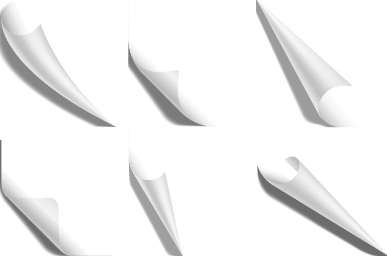 Paper page fold turn and flip corners realistic Vector Image