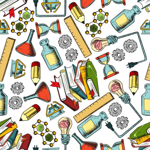 Science background with physics seamless pattern Vector Image
