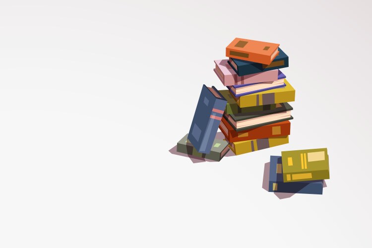 Books pile Royalty Free Vector Image - VectorStock
