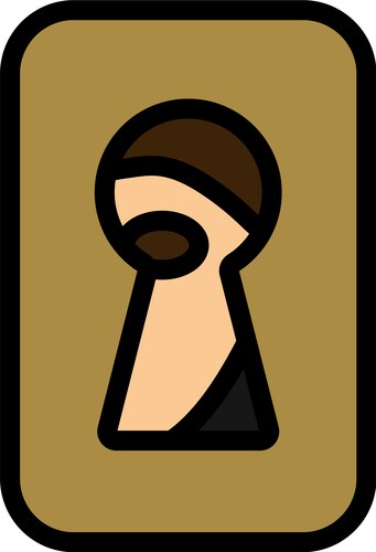 Criminal peeping through keyhole icon Royalty Free Vector