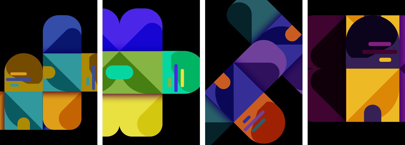 Geometric colorful poster backgrounds with squares