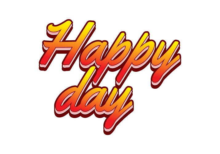 Happy day text effect in 3d style with eye Vector Image
