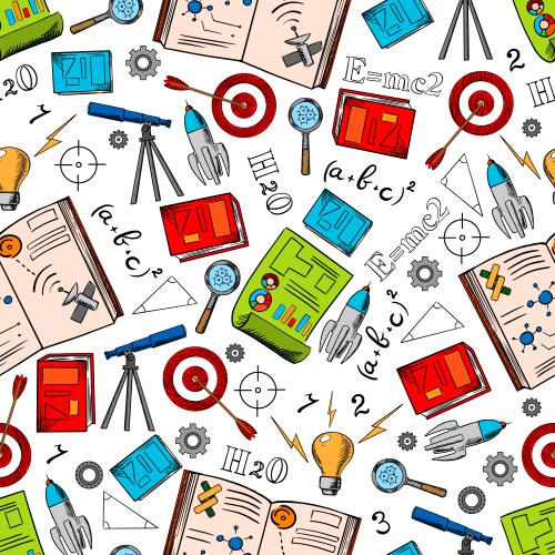 Chemistry seamless pattern Royalty Free Vector Image