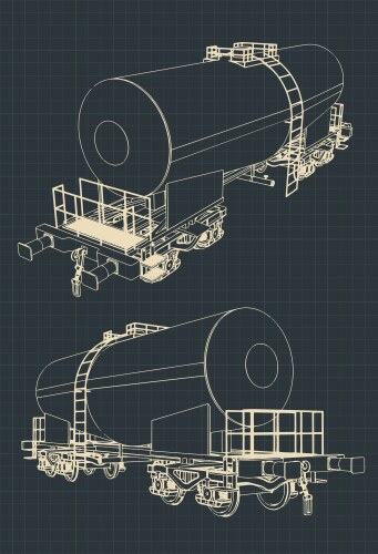 Blueprint of realistic tank Royalty Free Vector Image