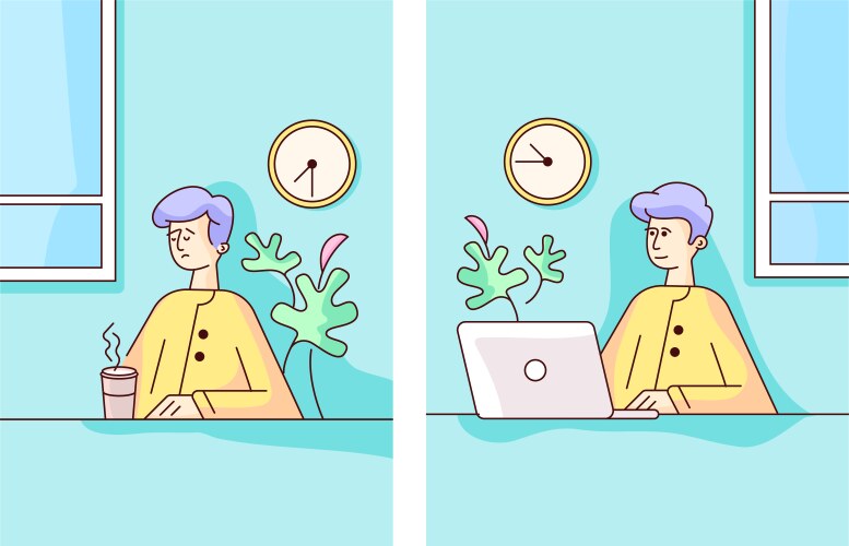 Boy with Coffee Vector Images (over 4,500)